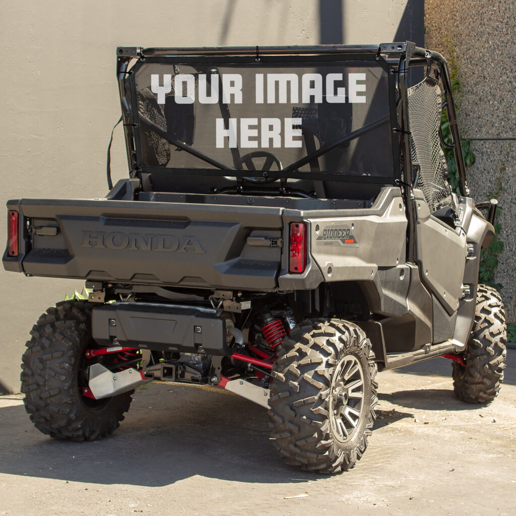 UTV/Side by Side Rear Dust Screen-CUSTOM IMAGE - Outlaw Trucking Supply